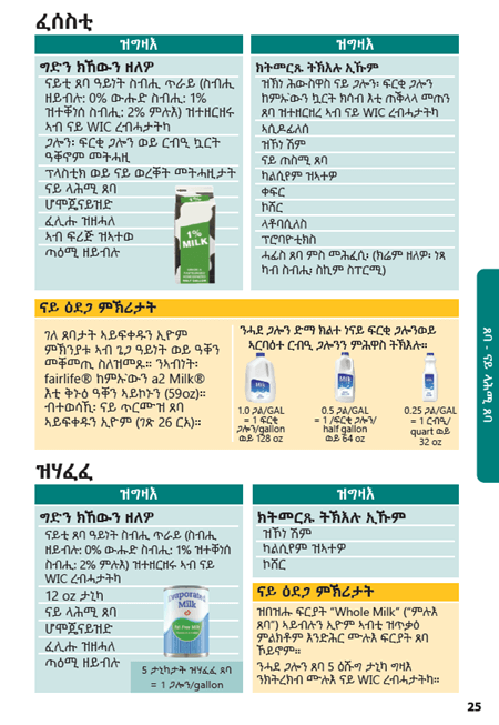 Washington WIC Food Guide Tigrinya 2022 | JPMA, Inc.